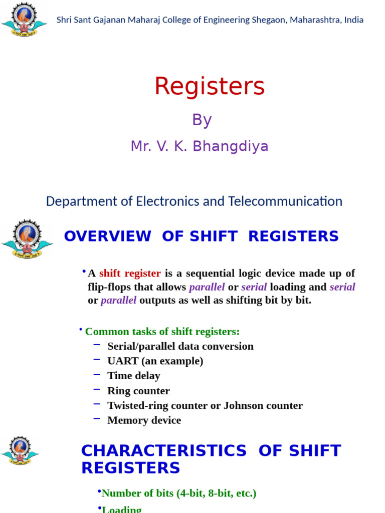 Unit 4 - Register and Counters - VKB | PDF