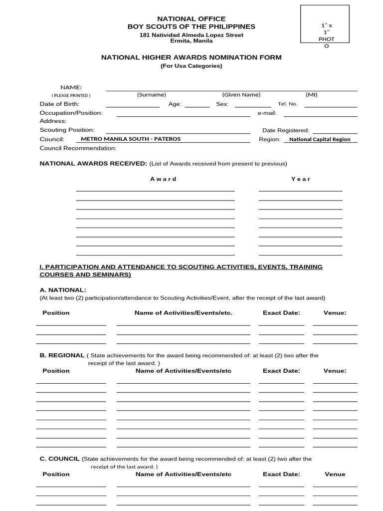 Usa-Award-Nomination-Form (1) | PDF