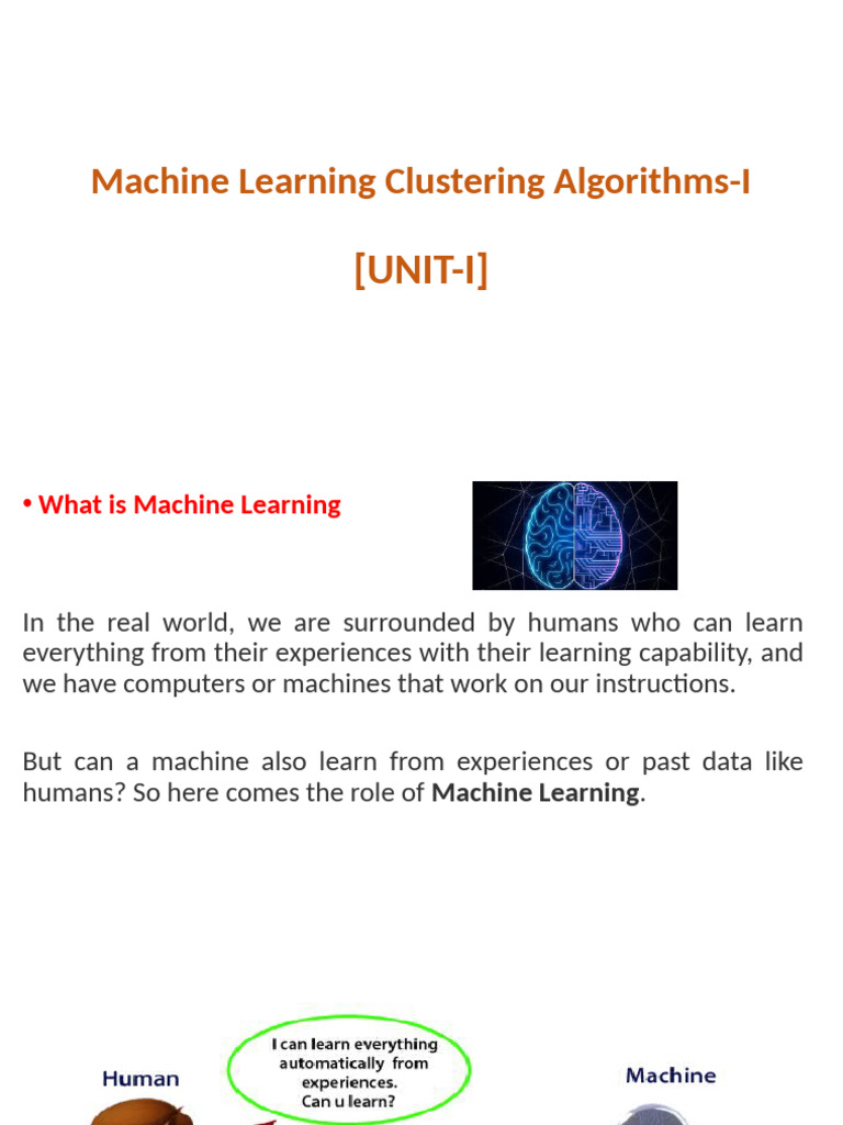 Machine Learning Clustering AlgorithmsI | PDF | Cluster Analysis | Machine Learning