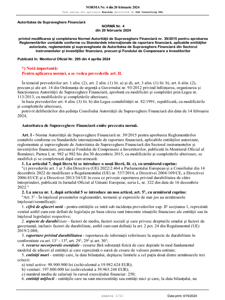 NORMA Nr. 4 Din 20 Februarie 2024 | PDF