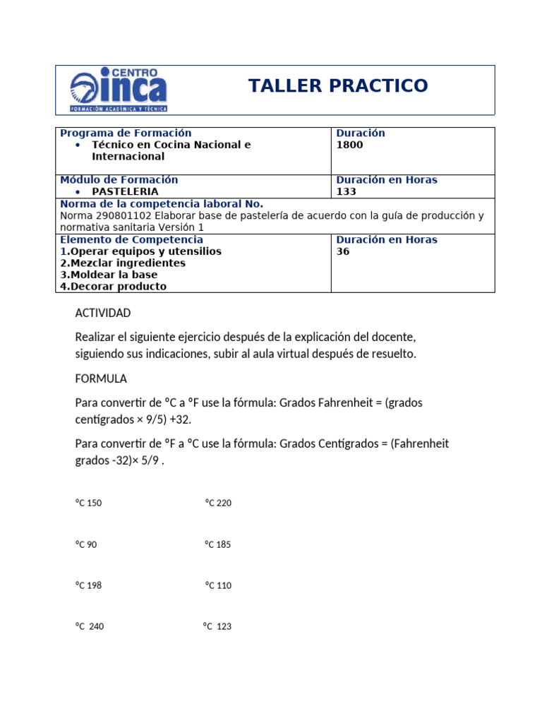 Taller Practico Conversiones 1 | PDF