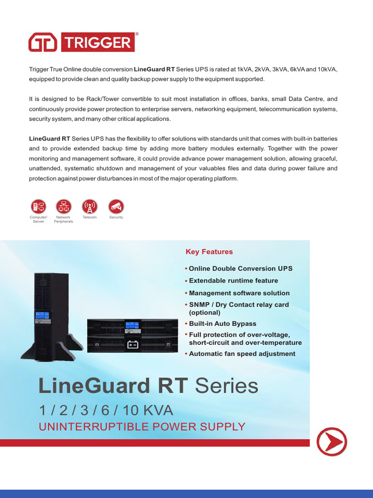 Trigger LineGuard RT Series UPS 1 10kVA - R1 | PDF