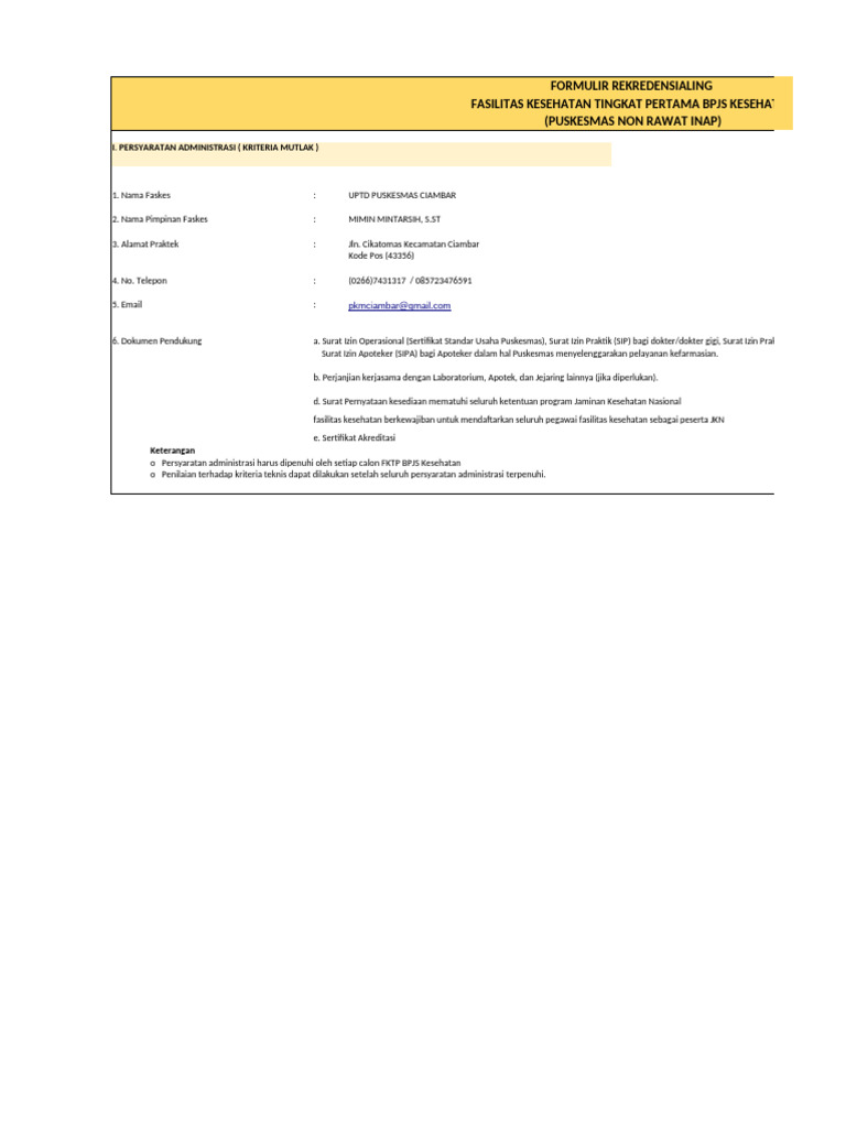 Self - Assesment - Puskesmas - Non - Rawat - Inap - Tahun - 2024 | PDF