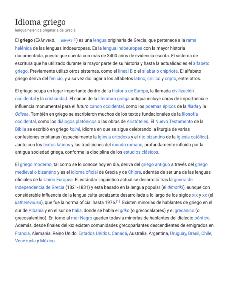 Idioma Griego | PDF