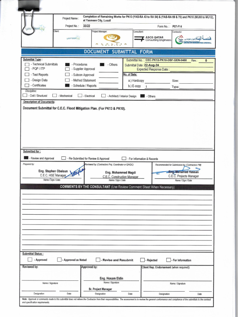 CEC-PK13-PK10-DSF-GEN-0458 R00 - DSF For C.E.C. Flood Mitigation Plan | PDF