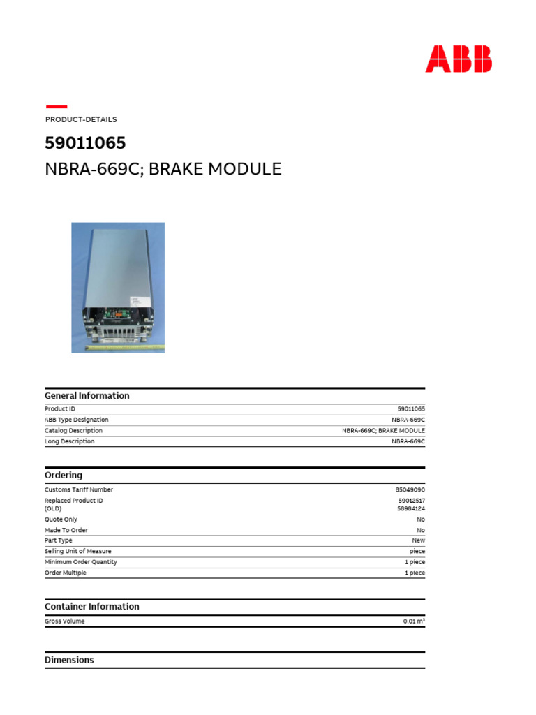 ABB NBRA 669C 59011065 Data | PDF