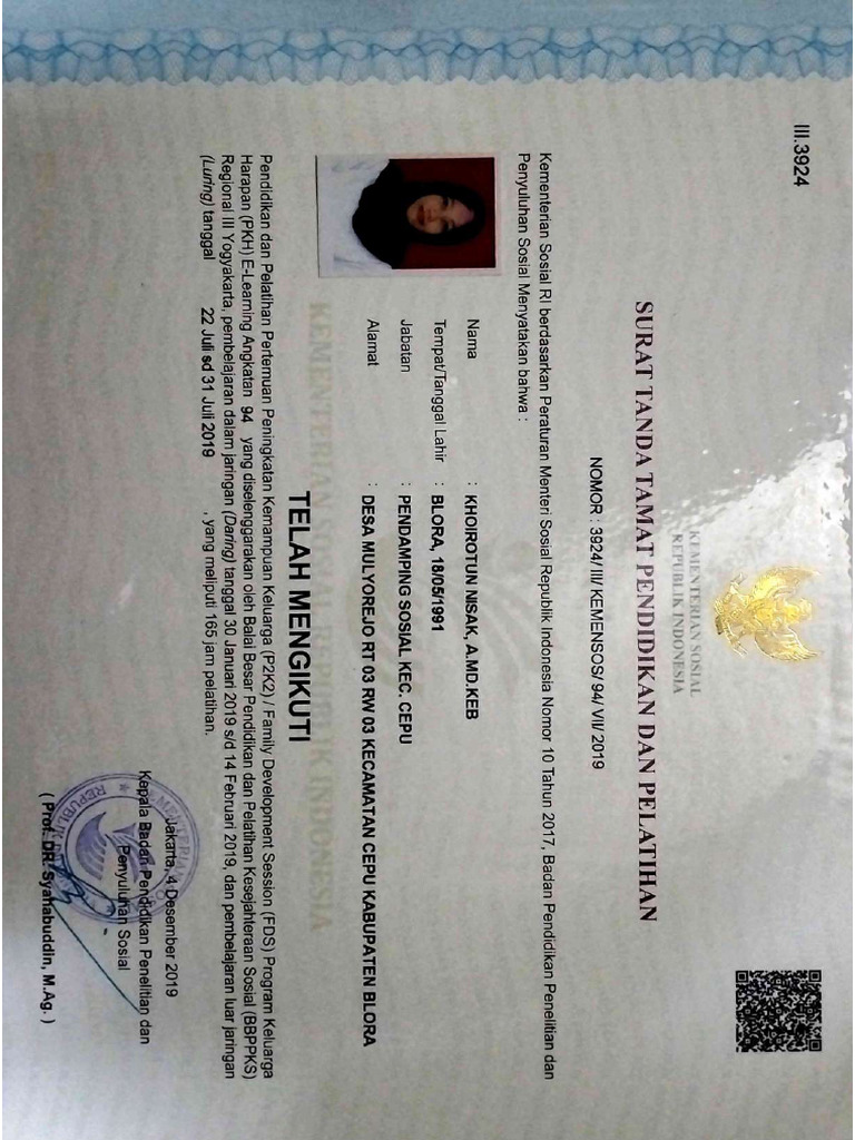 Sertifikat Fds | PDF