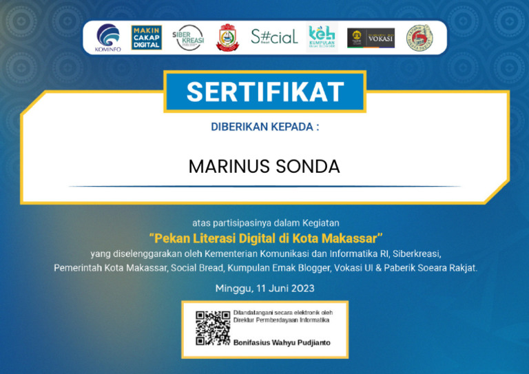 Sertifikat Literasi Digital | PDF