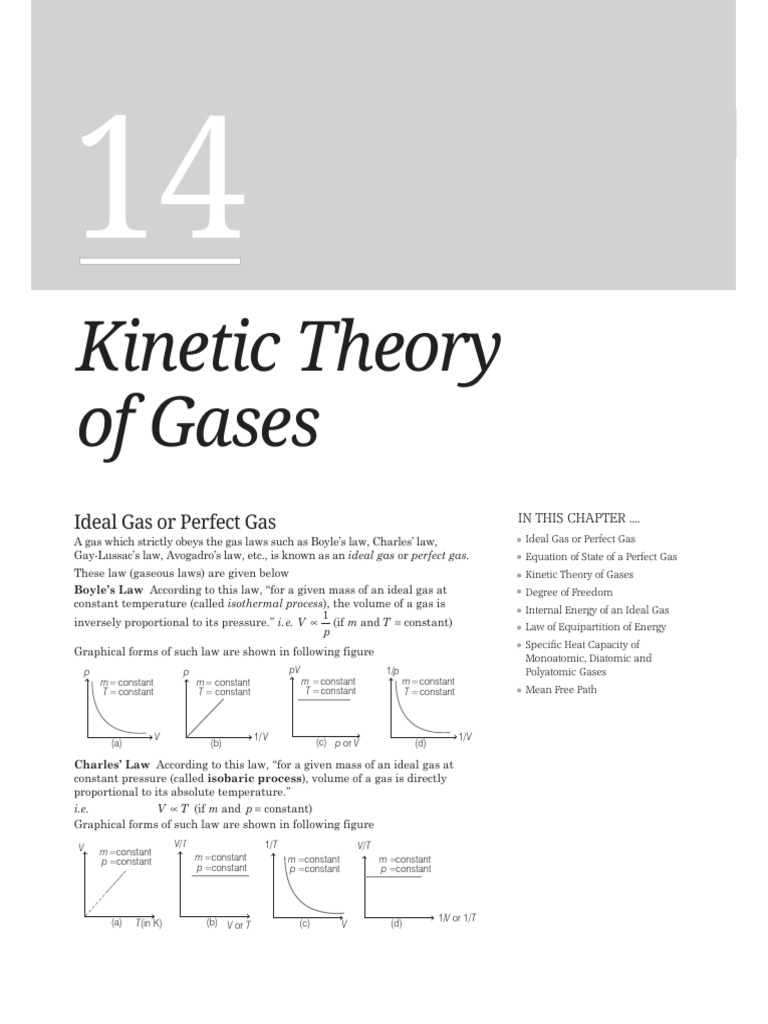 14. Kinetic Theory of Gases | PDF