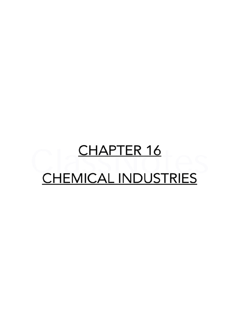 Chemical Industries Notes | PDF