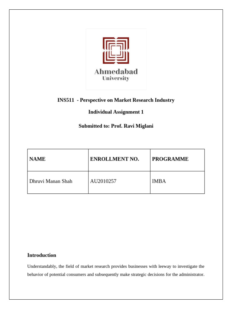 INS 511 INDIVIDUAL ASSIGNMENT | PDF