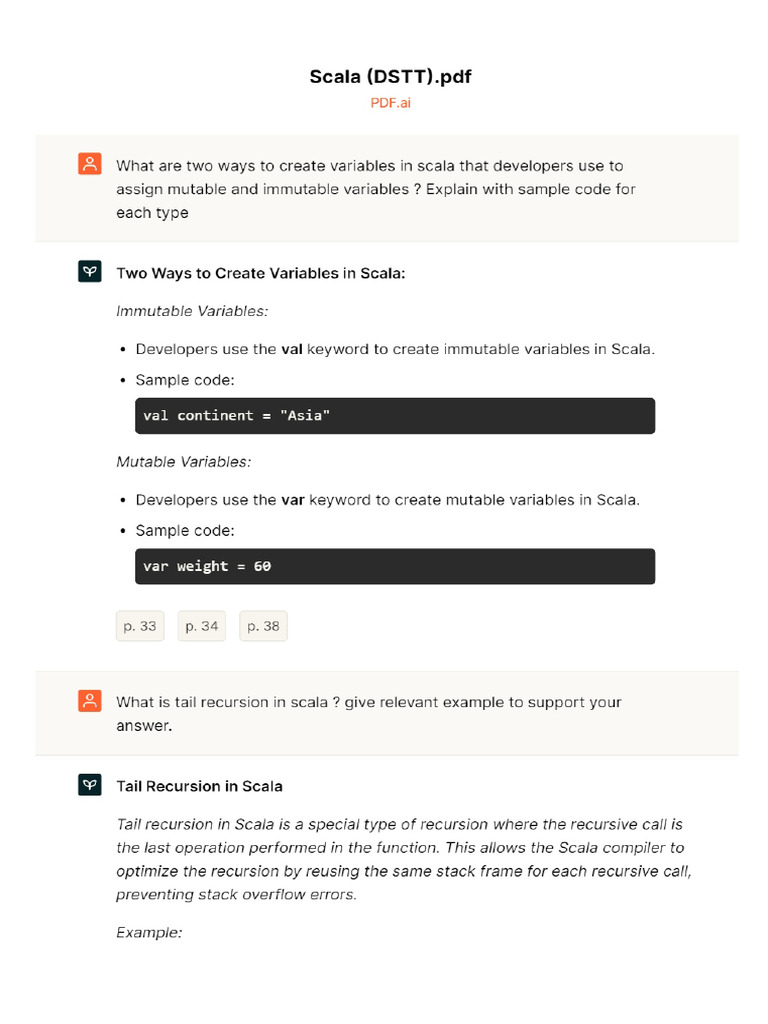 PDFai - Scala (DSTT) | PDF
