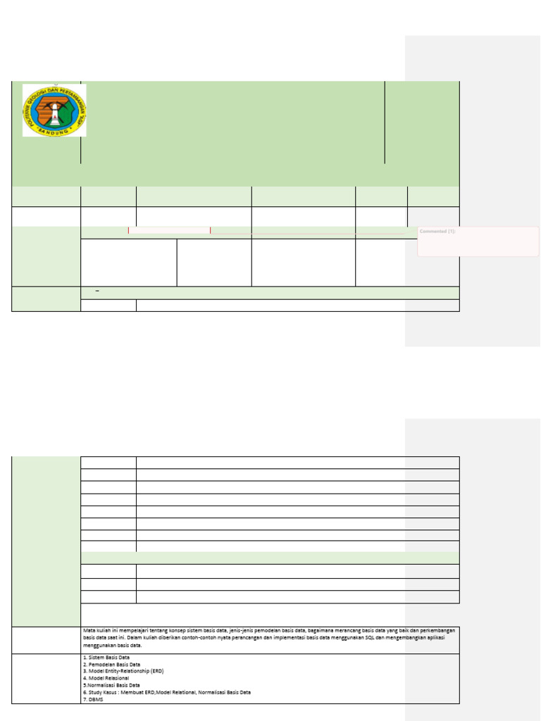 RPS - Pengantar Basis Data | PDF