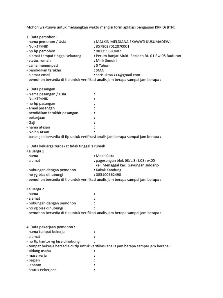 Mohon Waktunya Untuk Meluangkan Waktu Mengisi Form Aplikasi Pengajuan ...