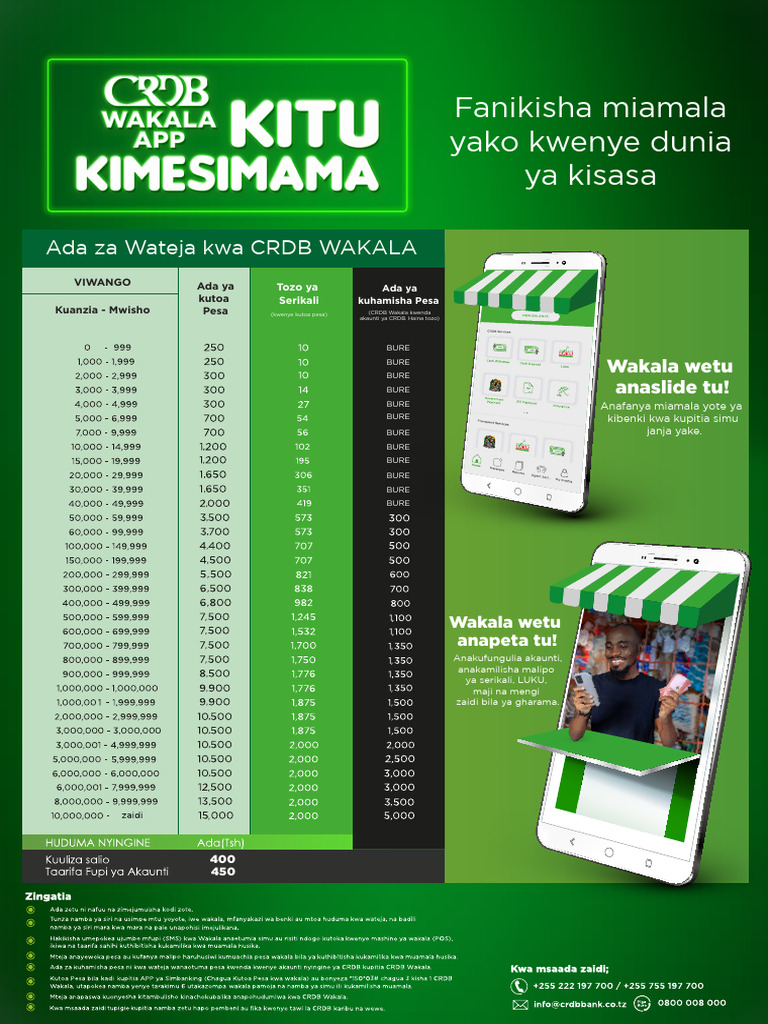 New - Wakala - Tariff Poster - July - 2023 | PDF