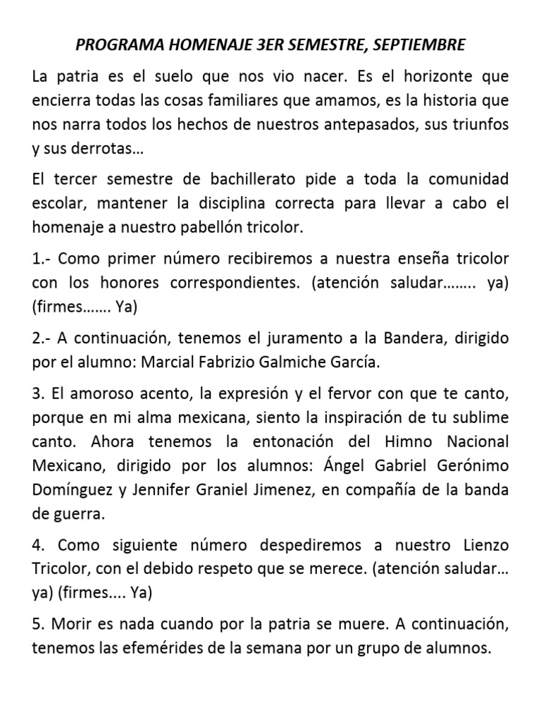 Programa Homenaje | PDF