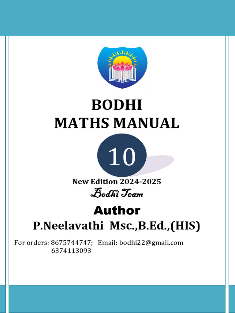 10th Maths Short Manual 2024 2025 Mrs. P. Neelavathi English and Tamil ...