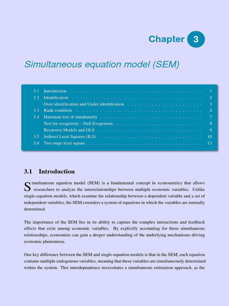 Econometrics II Chapter 3 and 4 | PDF