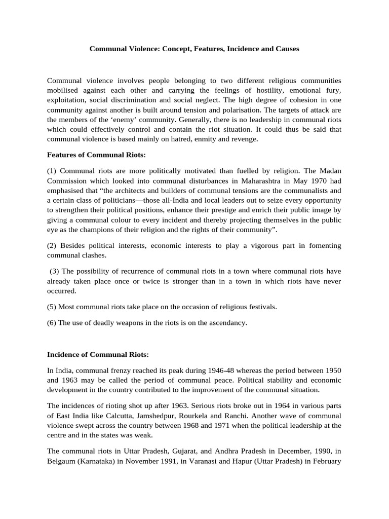 Communal Violence | PDF