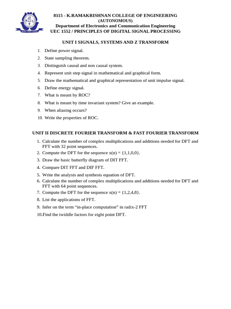 PDSP 2 Marks QUESTIONS | PDF | Computers