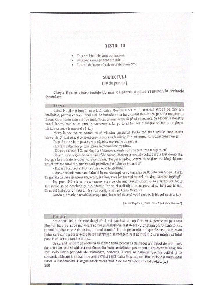 Testul 40 | PDF
