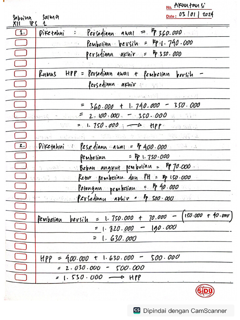 perhitungan HPP | PDF