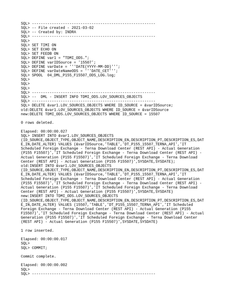 04 DML P155 F15507 ODS Log | PDF