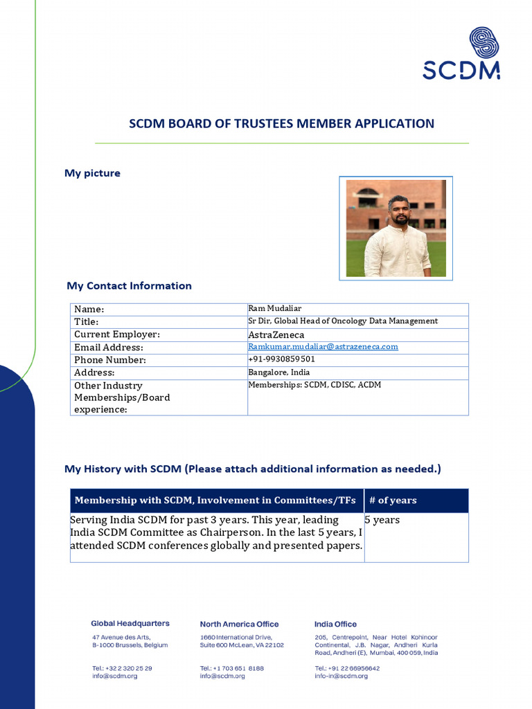 SCDM BoT Member Application 2024 - Ram AZ | PDF