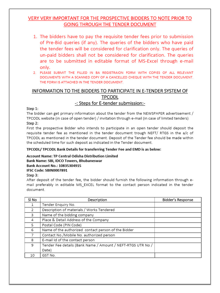 Tender - Doc Distribution Transformer | PDF