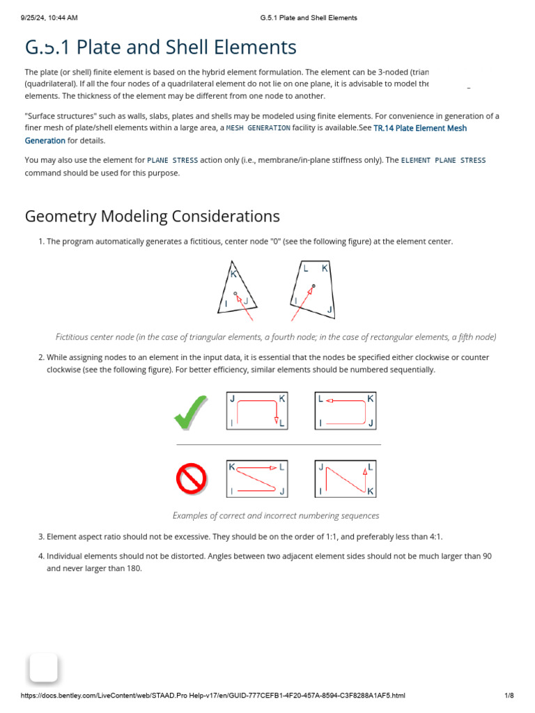 G.5.1 Plate and Shell Elements | PDF