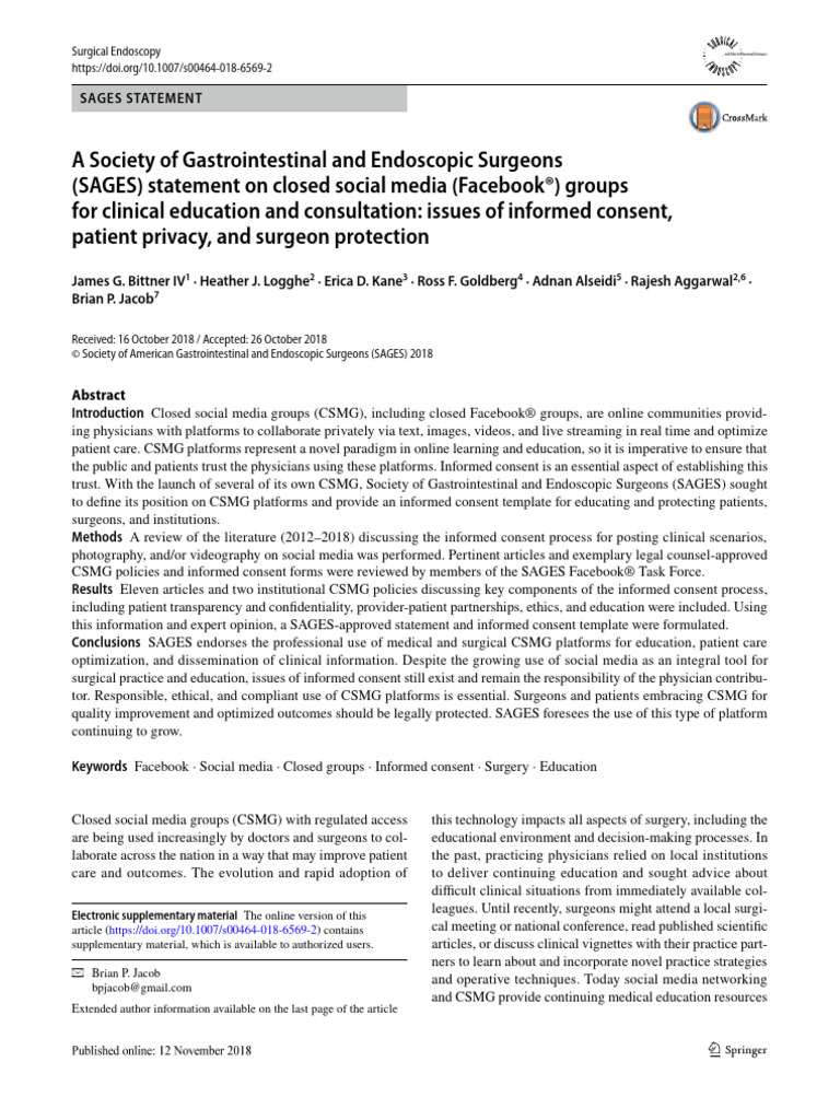 2018 - CSMG Consent, Privacy & Protection - Bittner Et Al | PDF