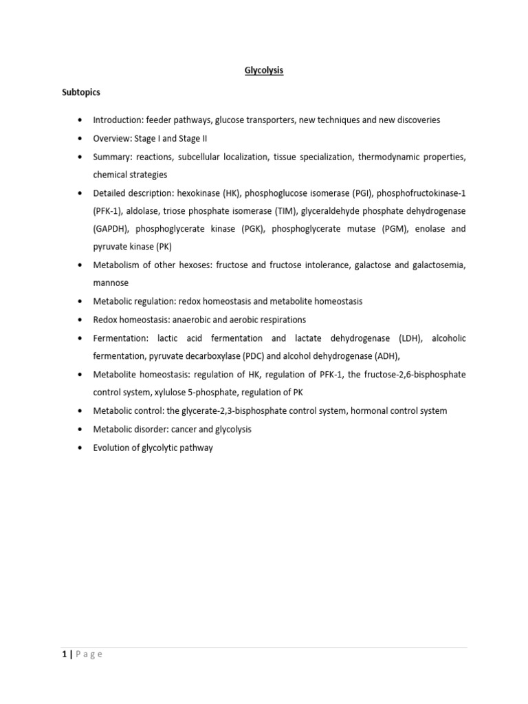 Glycolysis Feeder Pathway | PDF