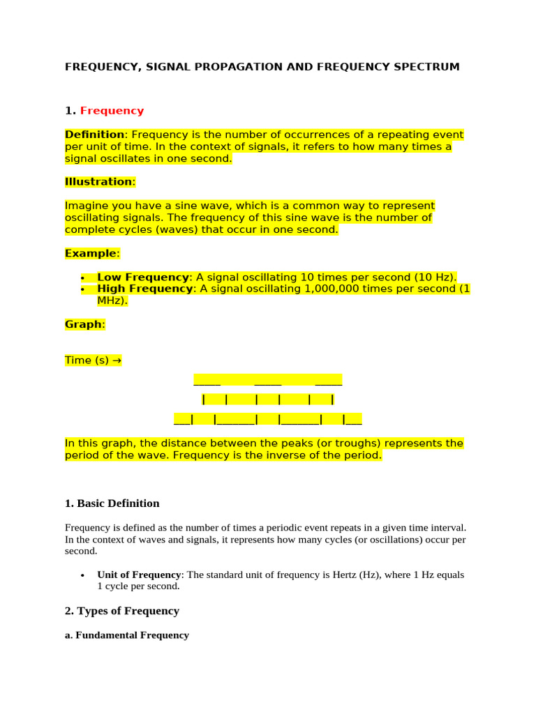 Frequency, Signal Propagation and Frequency Spectrum | PDF