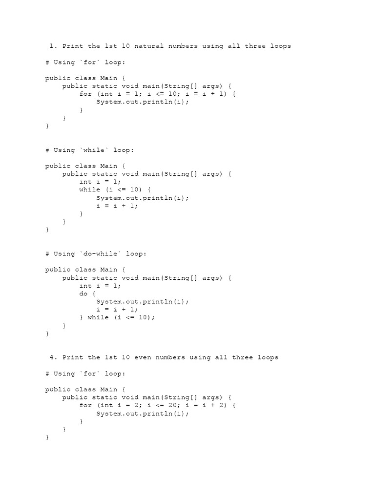 Loops Practice | PDF
