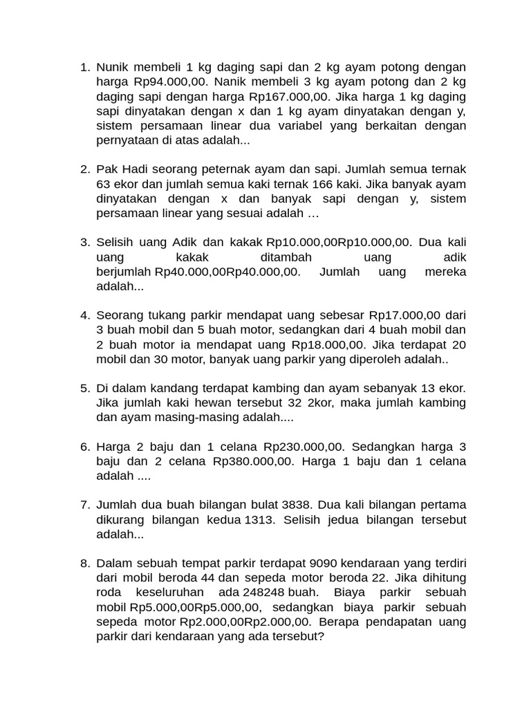 SPLDV 6 Agsts 2024 | PDF