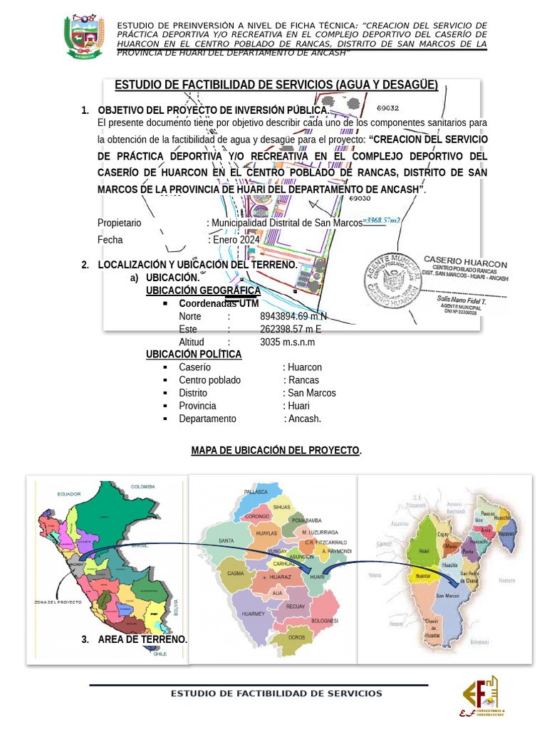 Factibilidad de Servicios de Agua y Alcantarilla | PDF