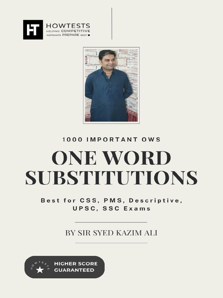 1000 Most Important One Word Substitutions MCQs - Answer - 25 | PDF
