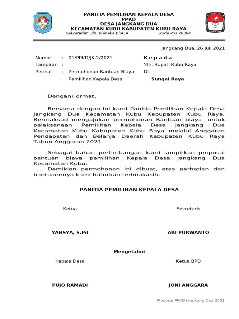 PROPOSAL PPKD Ke Bupati | PDF