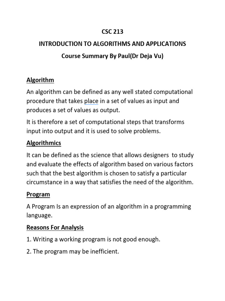 CSC 213 Summary Update | PDF
