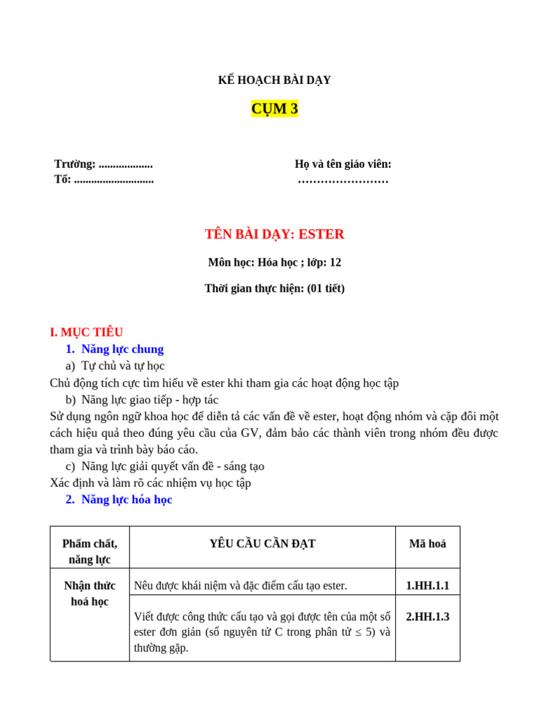 KHBD CUM 3 - Ester | PDF