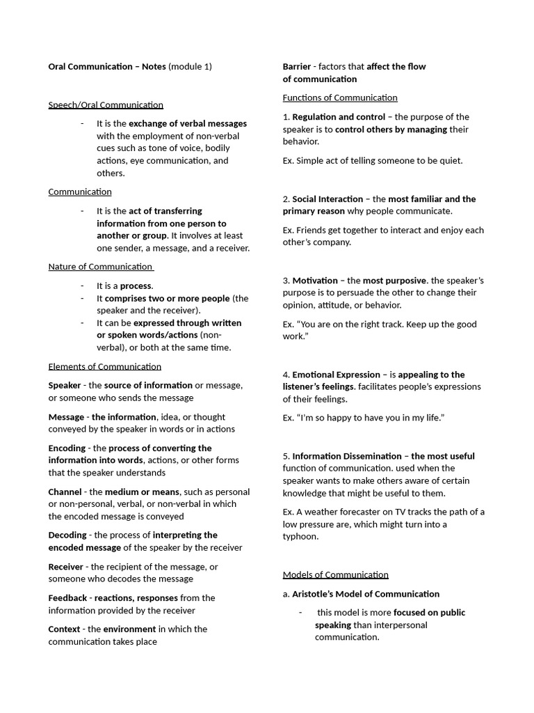 Oral Communication 2 | PDF