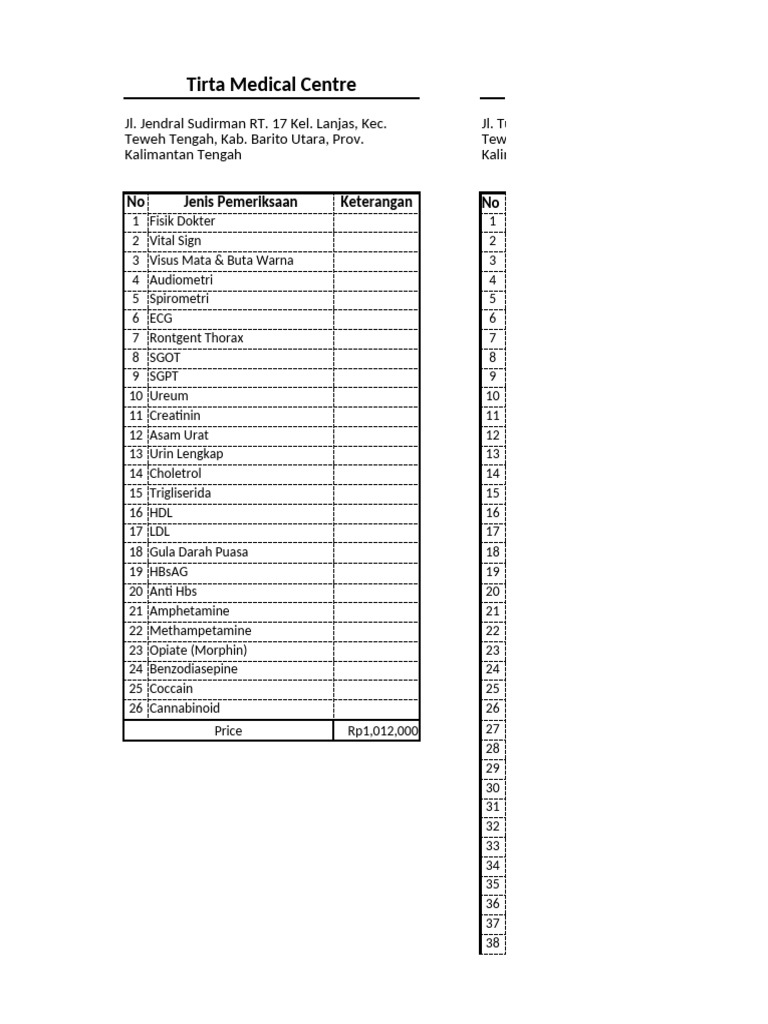 Clinic Medical Check Up | PDF