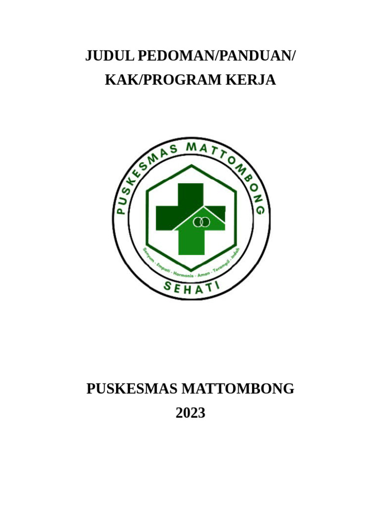 Sampul Pedoman, Panduan, Kak, Program Kerja | PDF