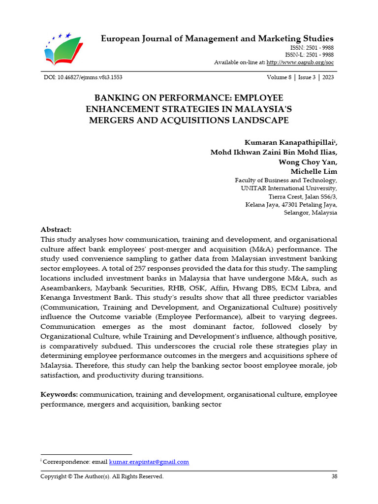 Banking On Performance Employee Enhancement Strate | PDF