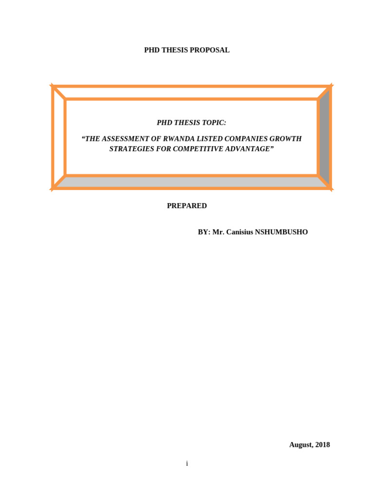 PHD Thesis Proposal | PDF