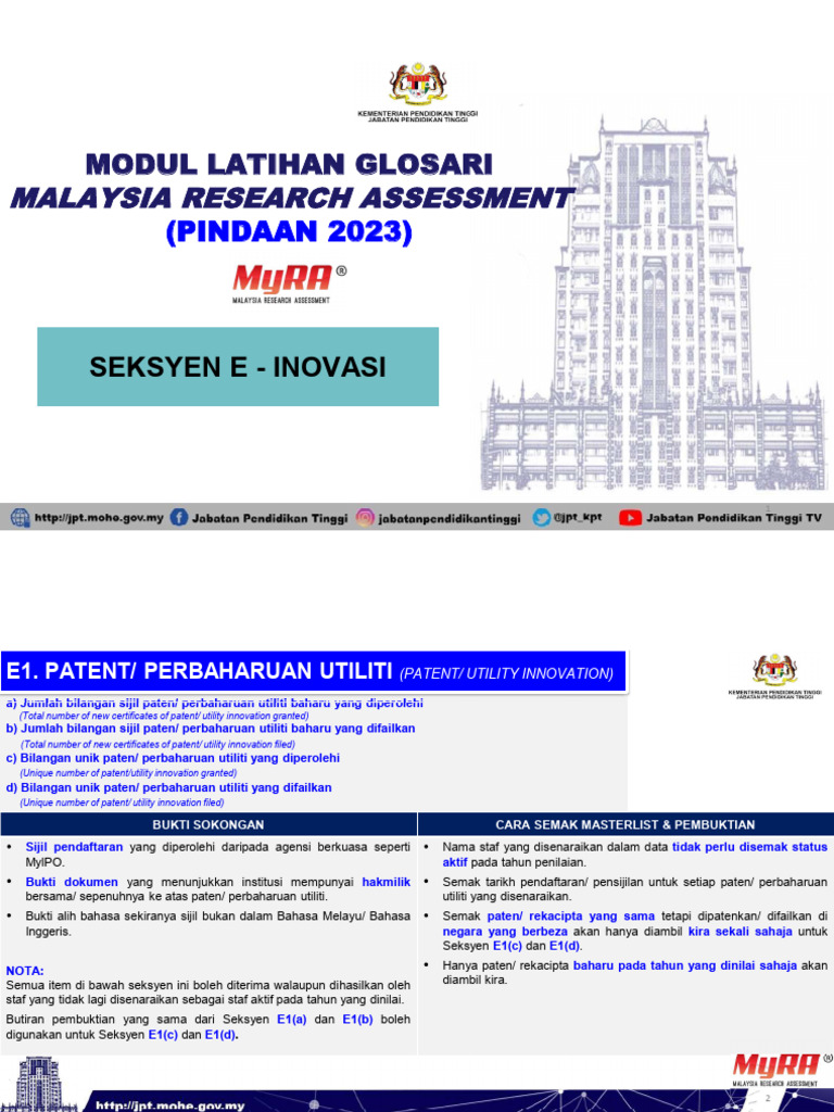 MODUL LATIHAN GLOSARI MyRA (PINDAAN 2023) - SEKSYEN E | PDF