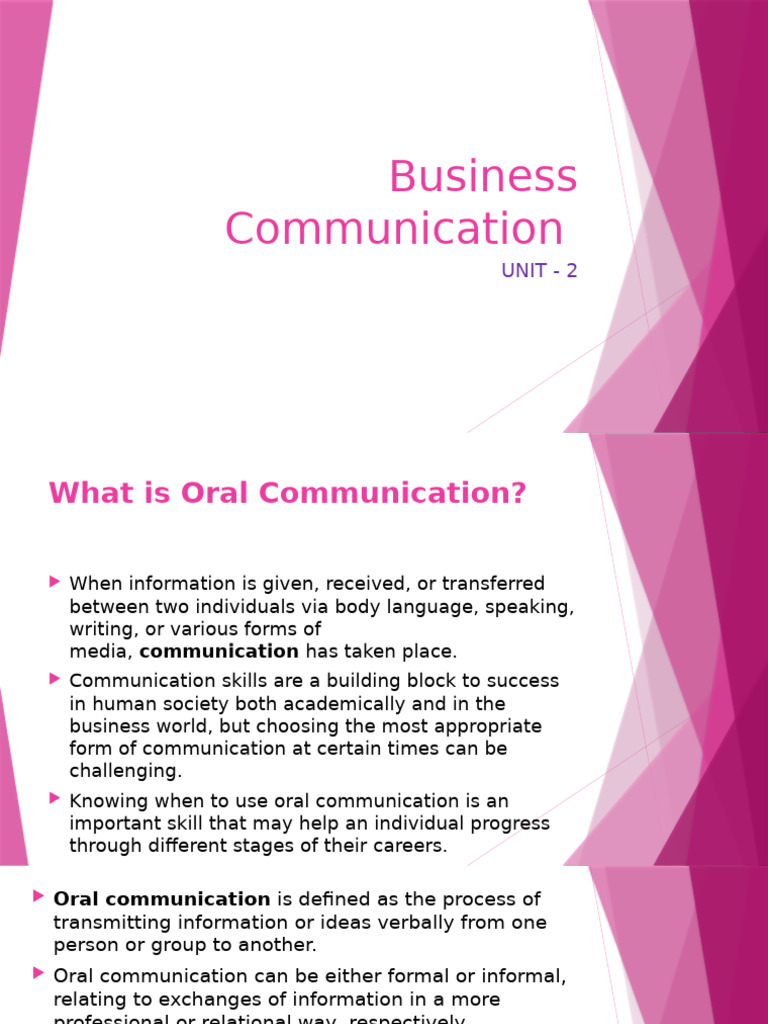 Business Communication Unit 2 | PDF