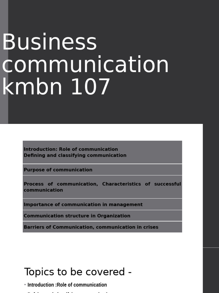 Business Communication Unit-1 | PDF