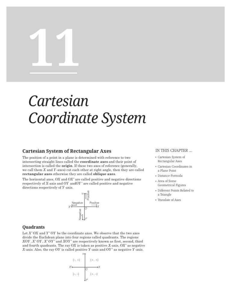 Cartesian Coordinate System | PDF