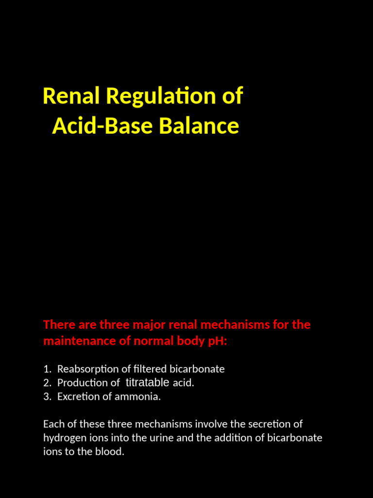 Renal Acid Base Regulation | PDF